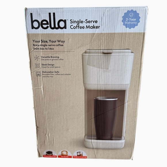 Bella | Kitchen | Bella Single Serve Coffee Maker Uses Pods Or Ground ...